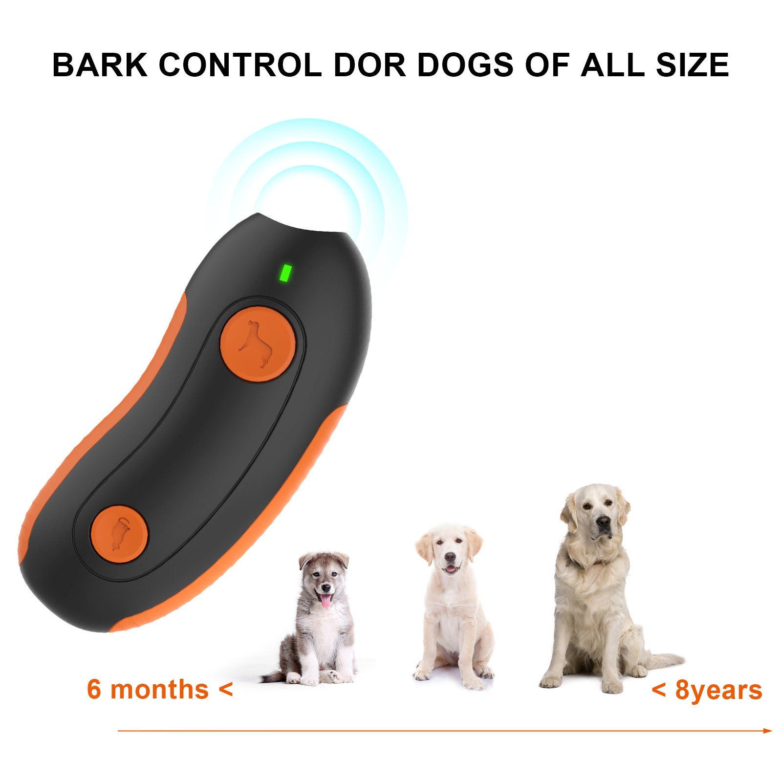 DOG DAZER Ultrasonic Dog Trainer Anti Barking Device with infrared LED ...